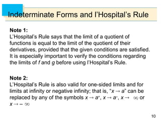 Indeterminate Forms and l’Hospital’s Rule | PPT