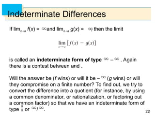 Indeterminate Forms and l’Hospital’s Rule | PPT