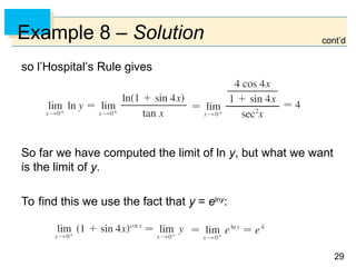 Indeterminate Forms and l’Hospital’s Rule | PPT