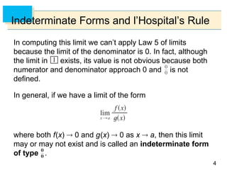 Indeterminate Forms and l’Hospital’s Rule | PPT