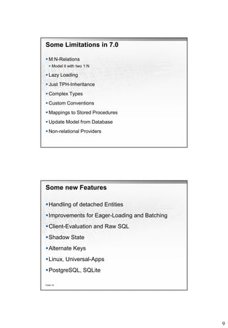 Entity Framework 7: New features and changes | PDF