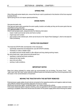 Steyr kompakt 4055 s tractor service repair manual | PDF | Off-Road ...