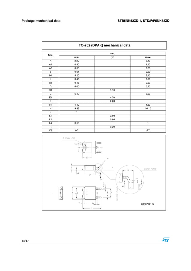 Original MOSFET N-CHANNEL STF5NK52ZD 5NK52ZD 5NK52 5A 520V New | PDF