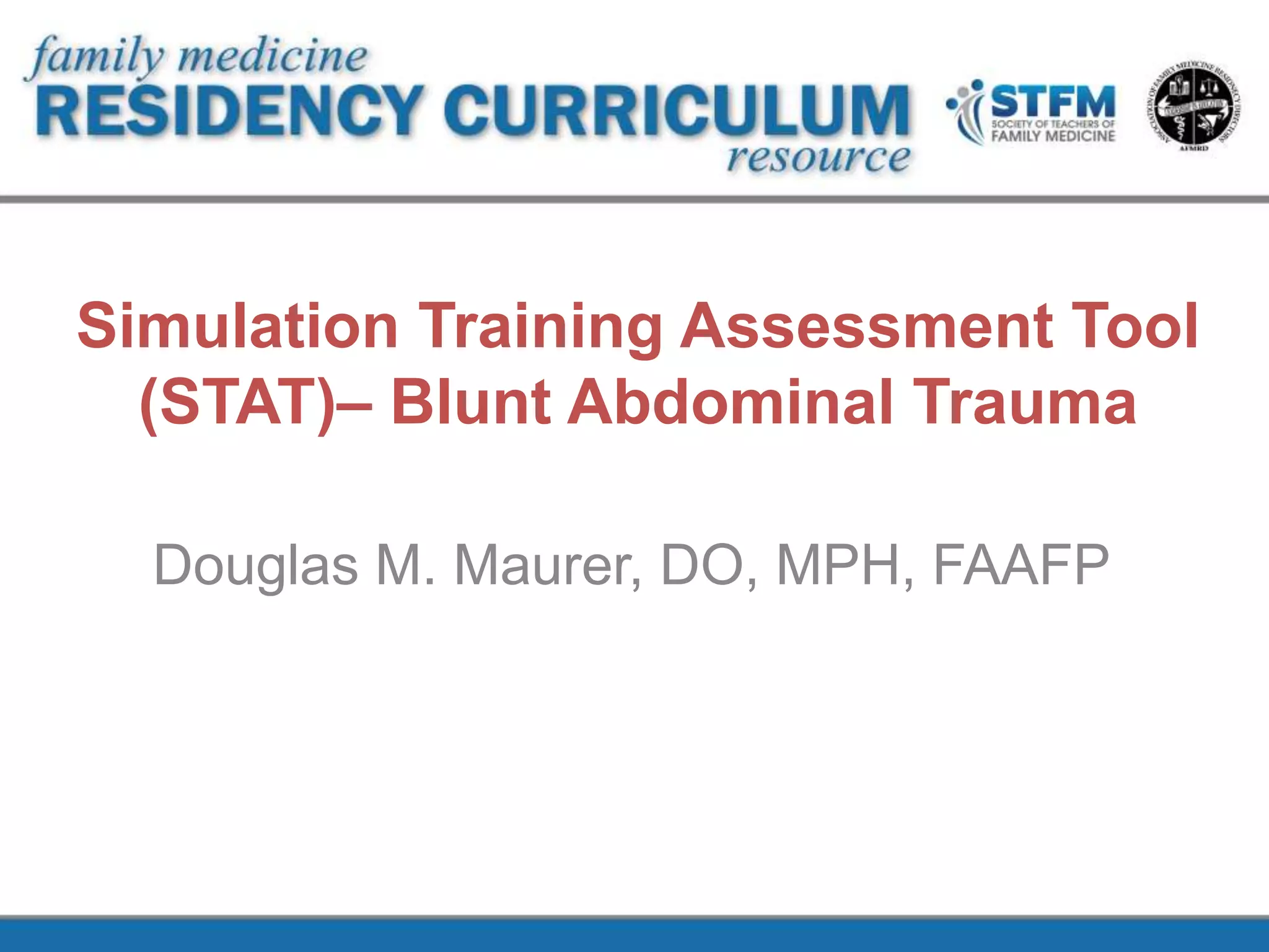 Stfm trauma curriculum_blunt-abdominal-trauma (1) | PPTX | First Aid ...