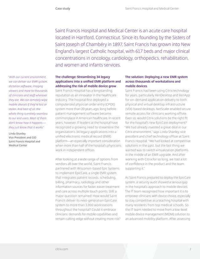 Citrix Customer Story: How Saint Francis Hospital & Medical Center ...