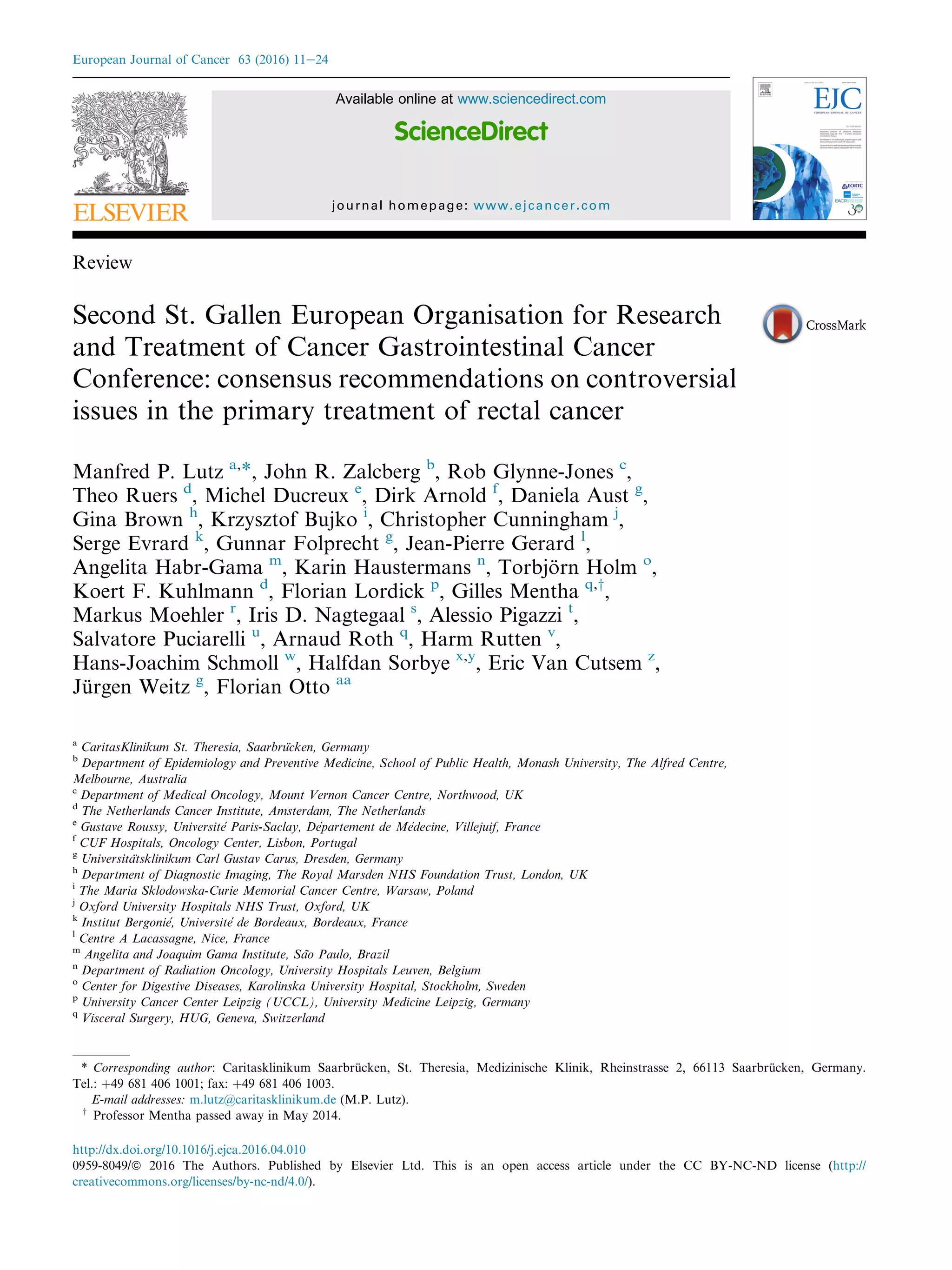 St gallen primary treatment of rectal ca | PDF