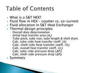 Thermal rating of Shell & Tube Heat Exchanger | PPTX
