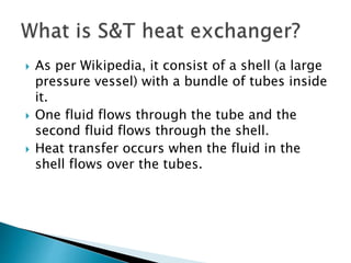 Thermal rating of Shell & Tube Heat Exchanger | PPTX