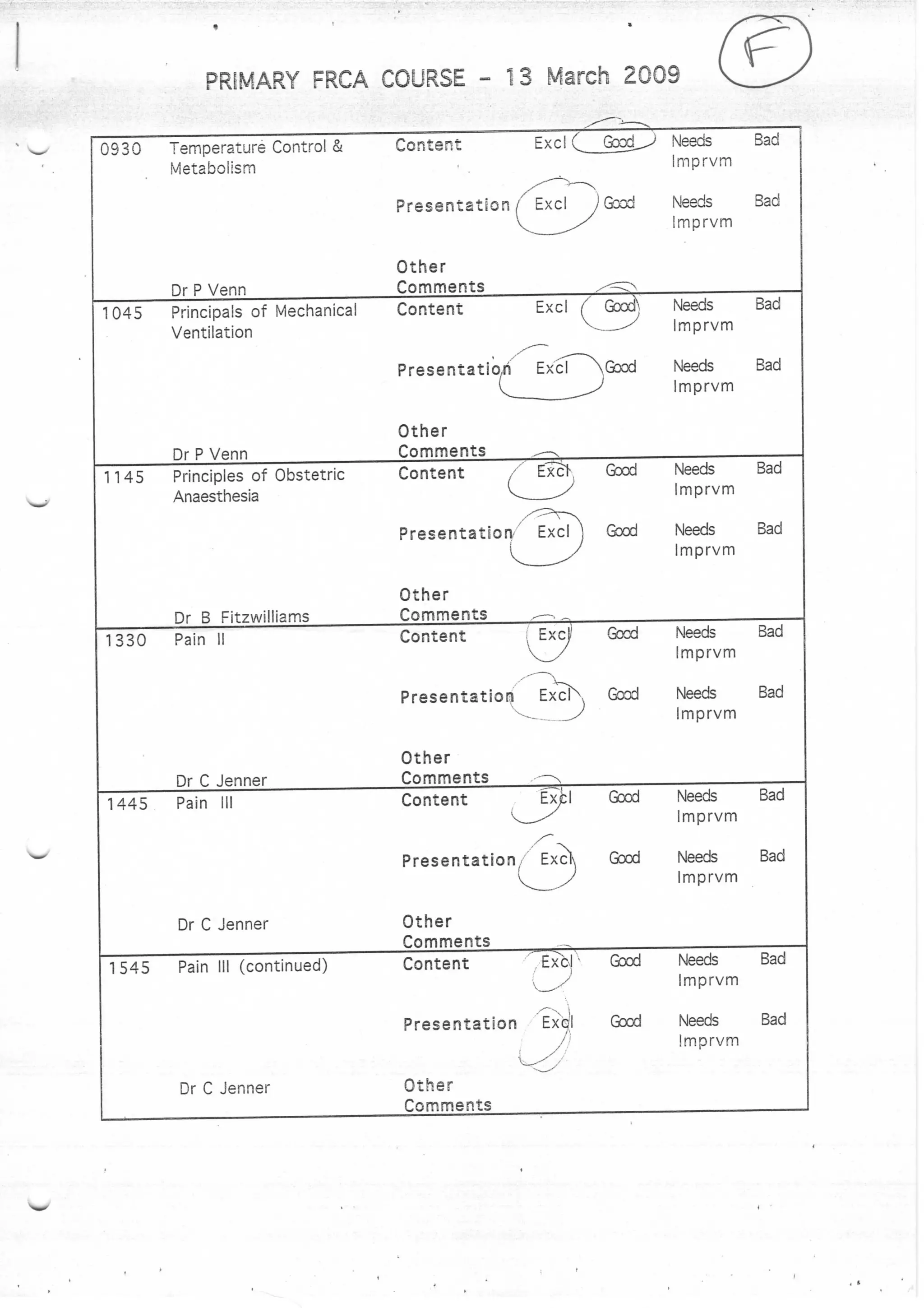 Sth frca course 13.3.09