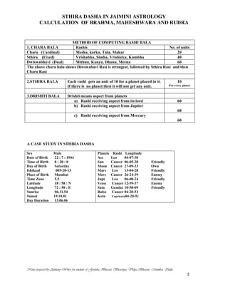 Sthira dasha in jaimini astrology brahma maheshwara & rudra | PDF