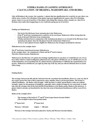 Sthira dasha in jaimini astrology brahma maheshwara & rudra | PDF