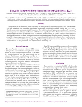 Sexually Transmitted Infections Treatment Guidelines, 2021 | PDF