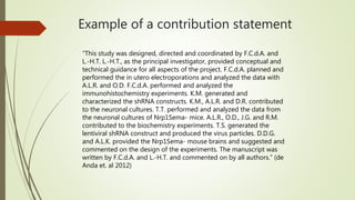 The contribution of authors: A study of the relationship between the ...