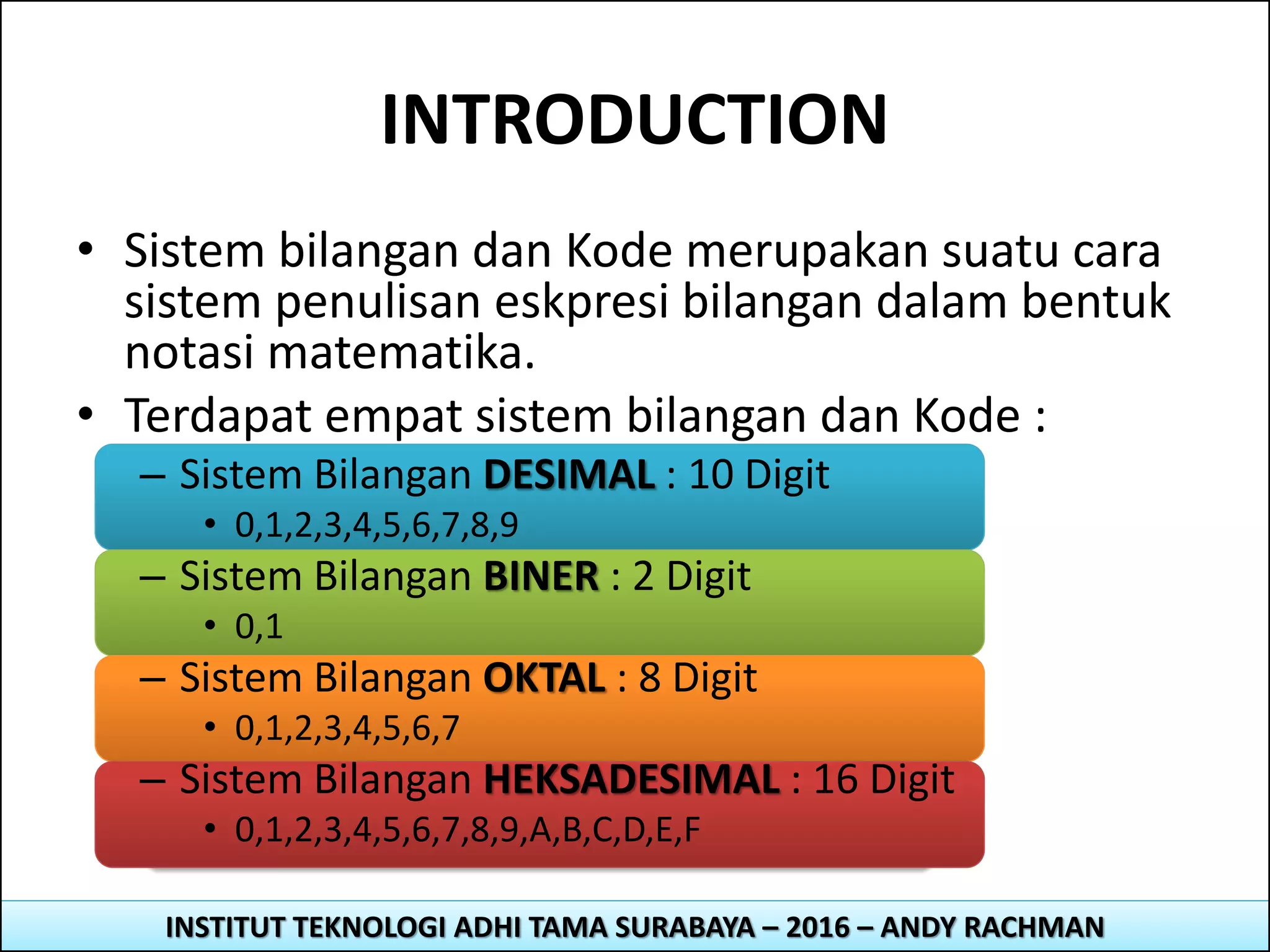 Sistem Bilangan dan Kode | PPT