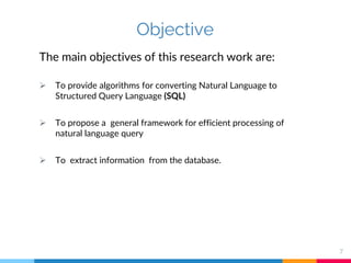 Natural Language Query to SQL conversion using Machine Learning Approach | PPTX | Databases ...