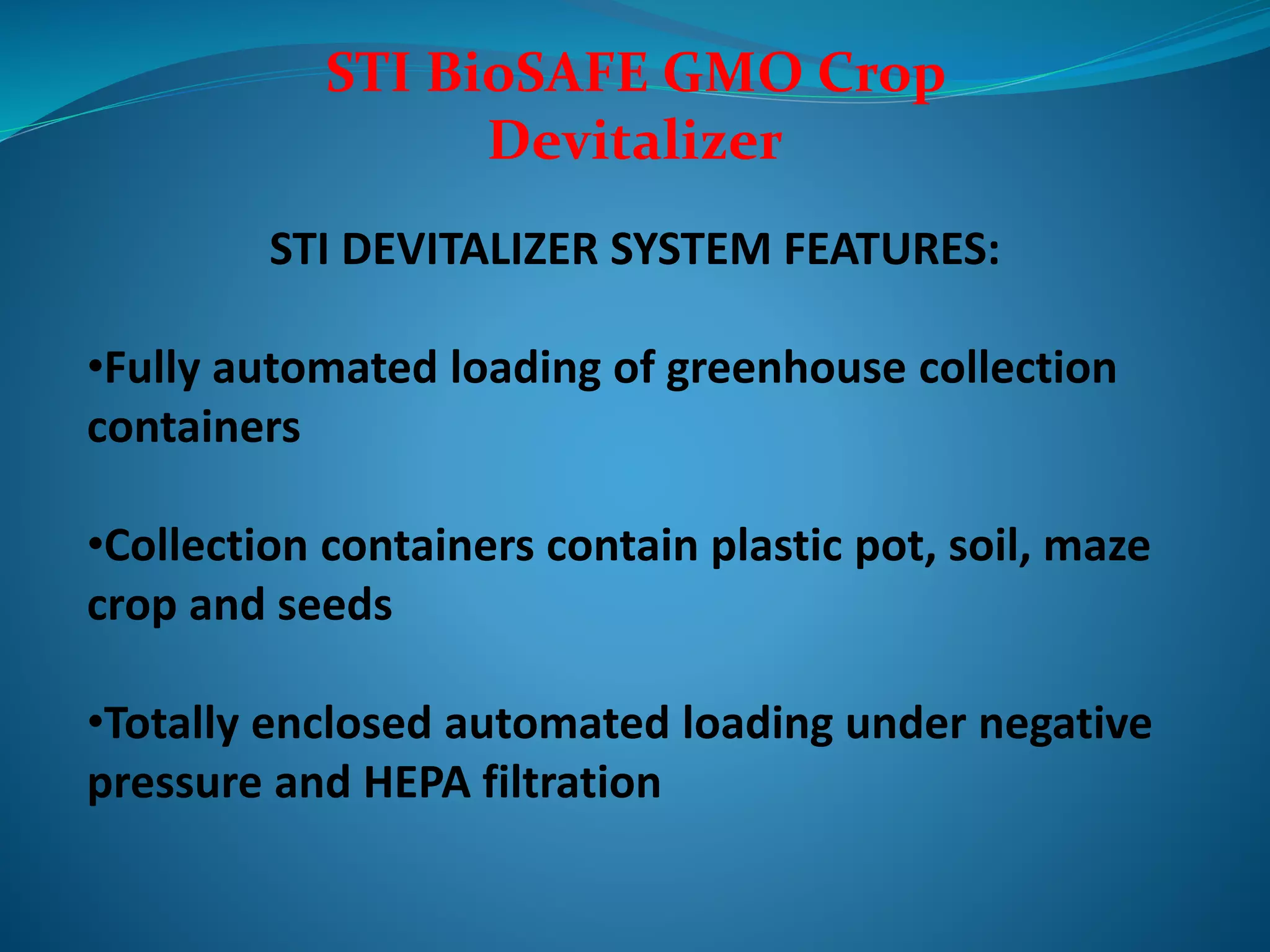 STI BioSAFE Crop Devitalizer | PPTX