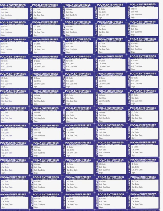 sticker for calibration purpose at the time of audit | PDF | Business ...