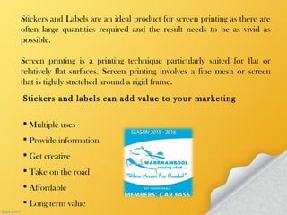 Sticker printing & label printing | PPT