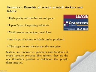 Sticker printing & label printing | PPT