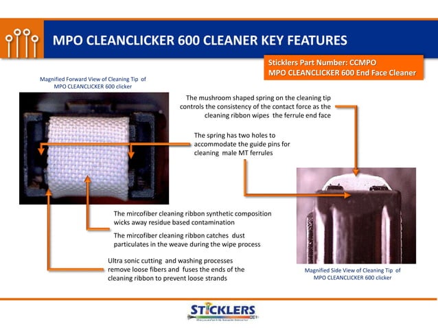 Sticklers Cleaning MPO Connectors | PPT