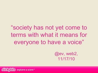 TWTRCON SF 10 BrainPop: Stickybits | PPT