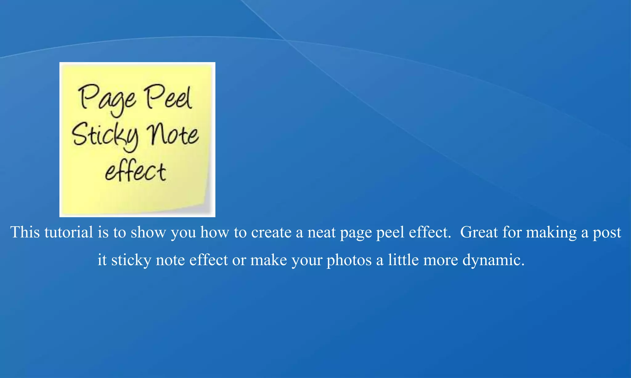 Sticky note effect, Photoshop Tutorial | PPTX