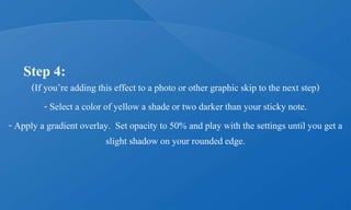 Sticky note effect, Photoshop Tutorial | PPTX