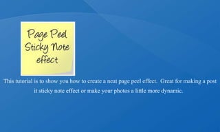 Sticky note effect, Photoshop Tutorial | PPTX