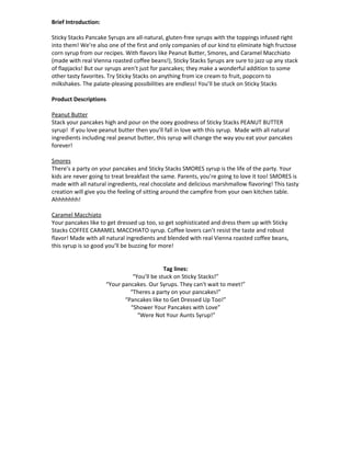 Sticky Stacks Information | DOC