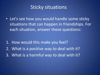 Sticky stituations | PPTX