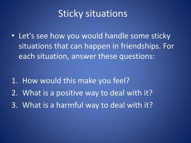 Sticky stituations | PPTX