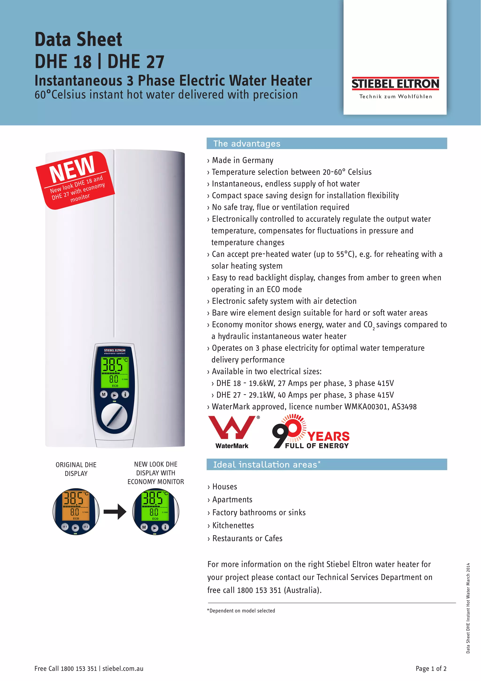 Instantaneous 3 Phase Electric Water Heater | PDF