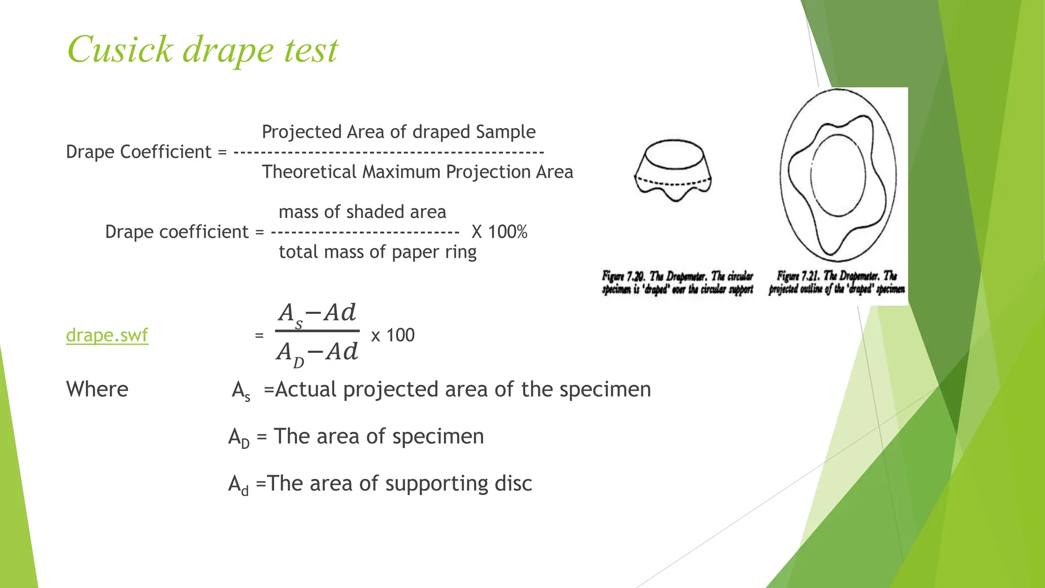 Stiffness Drape.pptx in yarn and fabric tes | PPTX