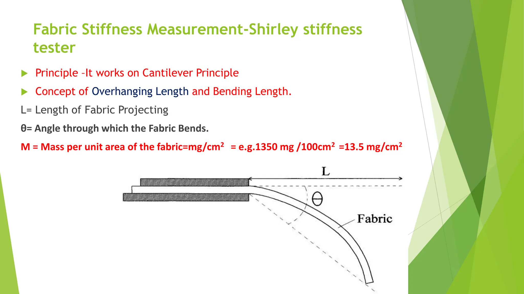 Stiffness Drape.pptx in yarn and fabric tes | PPTX