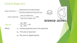 Stiffness Drape.pptx in yarn and fabric tes | PPTX