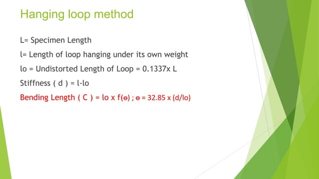 Stiffness Drape.pptx in yarn and fabric tes | PPT