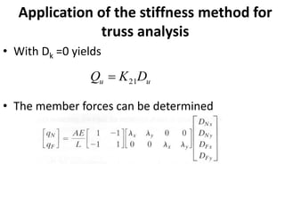 Stiffness Method for structure analysis - Truss | PDF