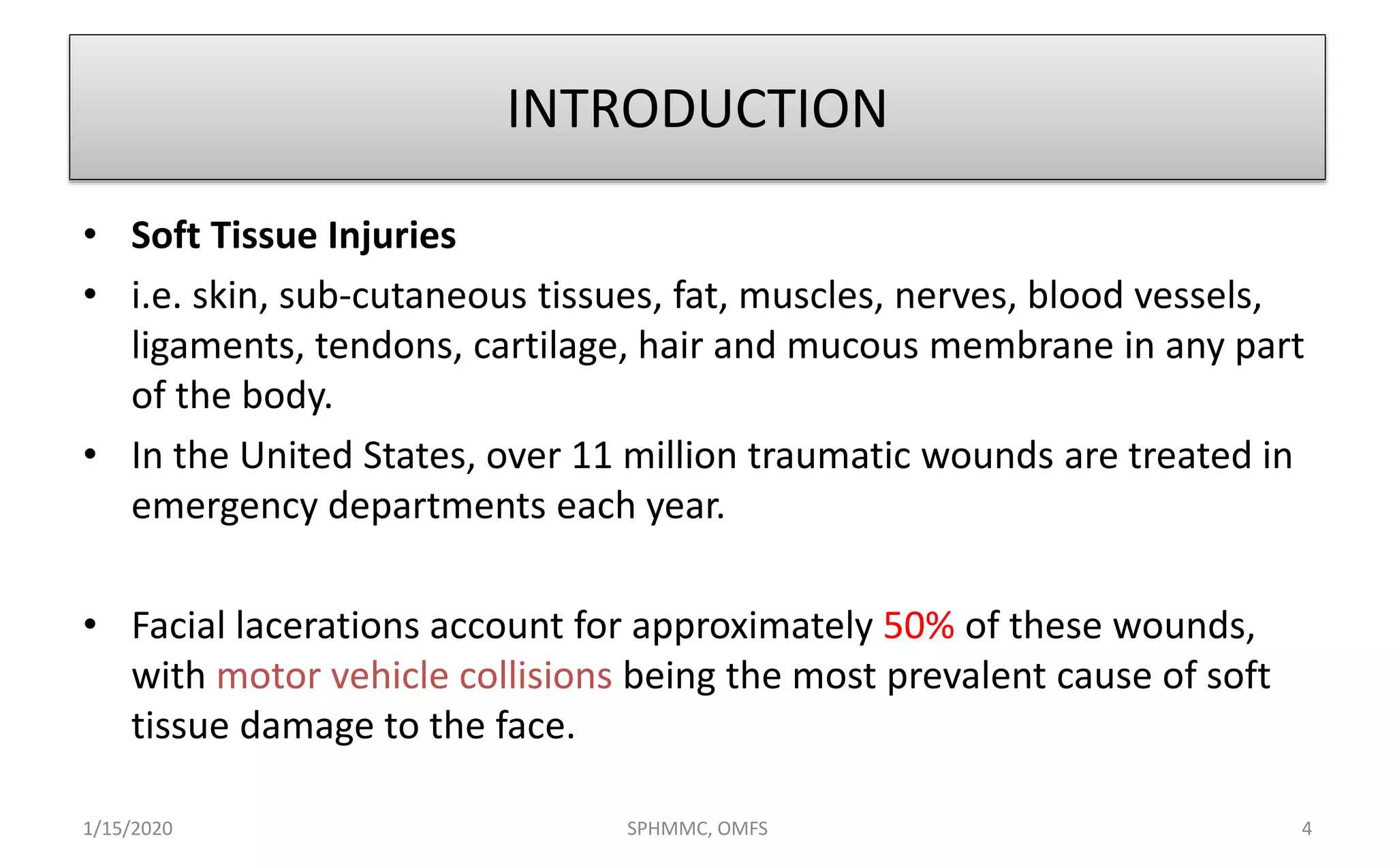 SOFT TISSUE INJURIES OF MAXILLOFACIAL REGION | PPTX