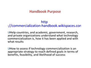 Technology Commercialization Handbook | PPT