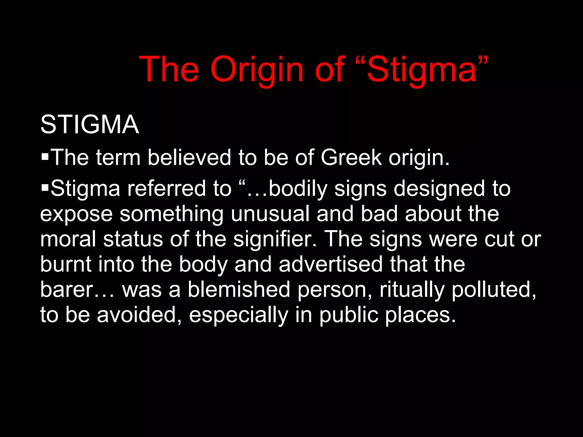 Stigma Presentation | PPT