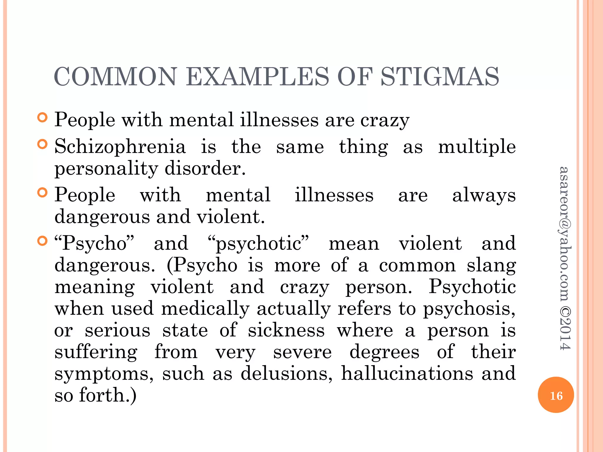 Stigma and mental illness | PPT