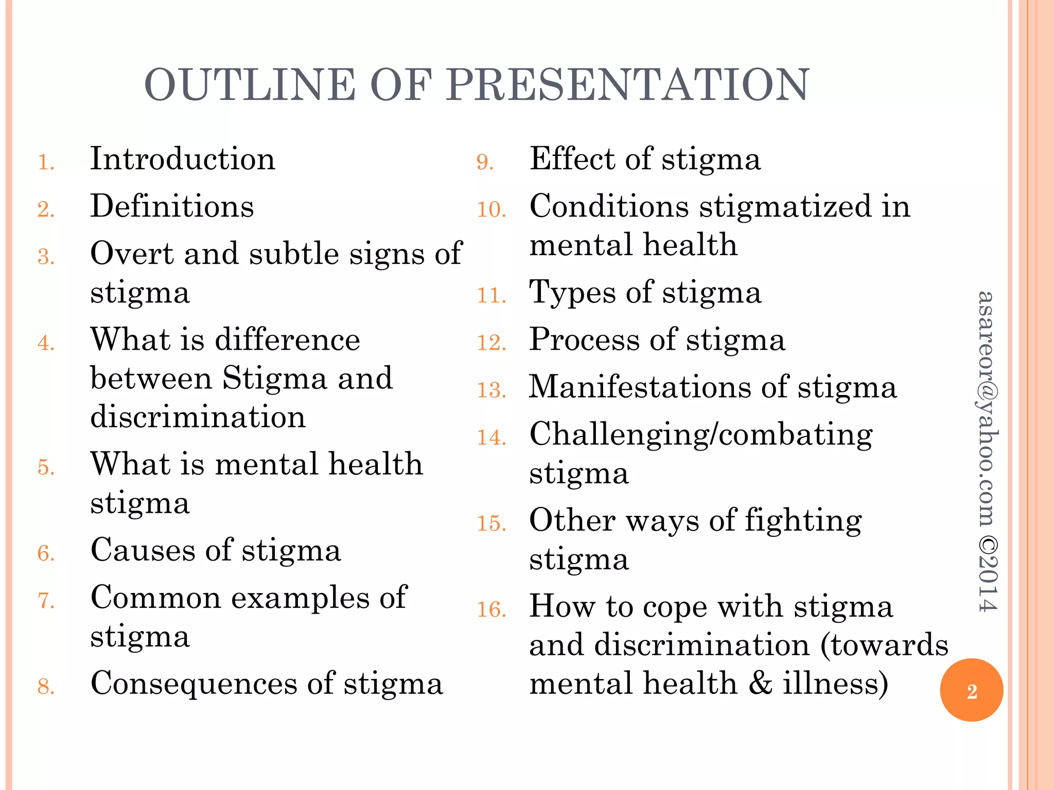 Stigma and mental illness | PPT