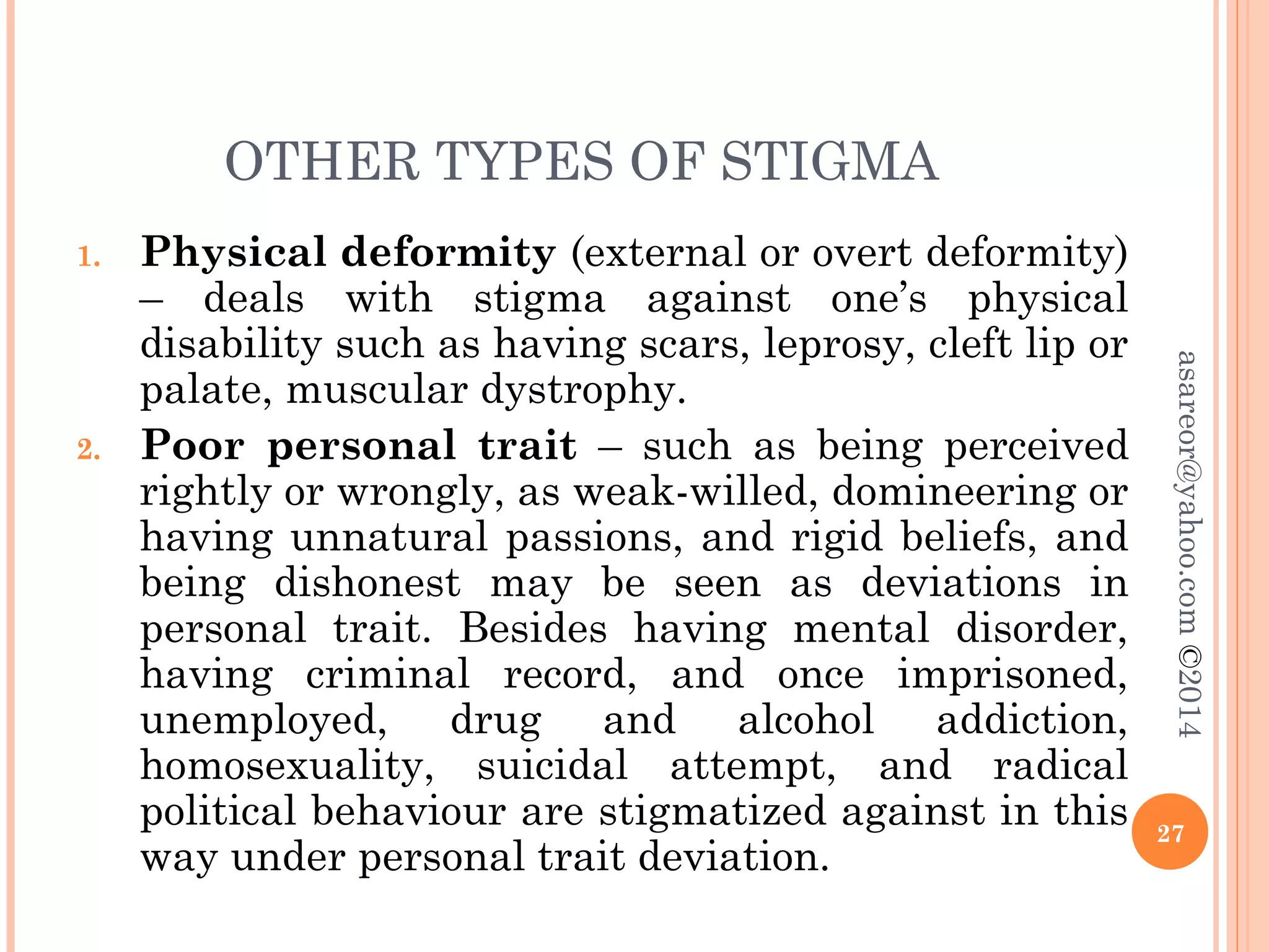 Stigma and mental illness | PPT | Mental Health | Diseases and Conditions