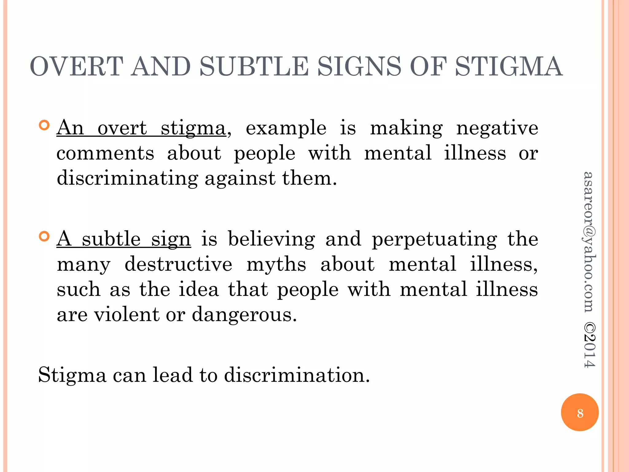 Stigma and mental illness | PPT