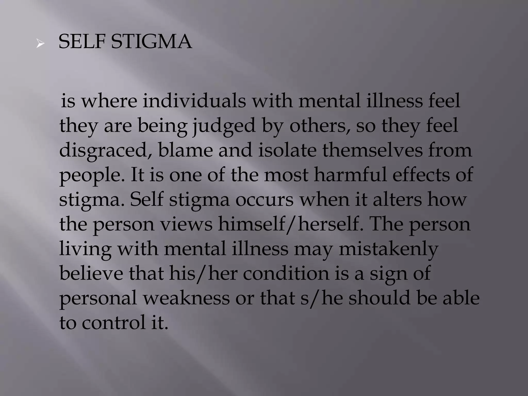 Stigma and mental illness | PPTX