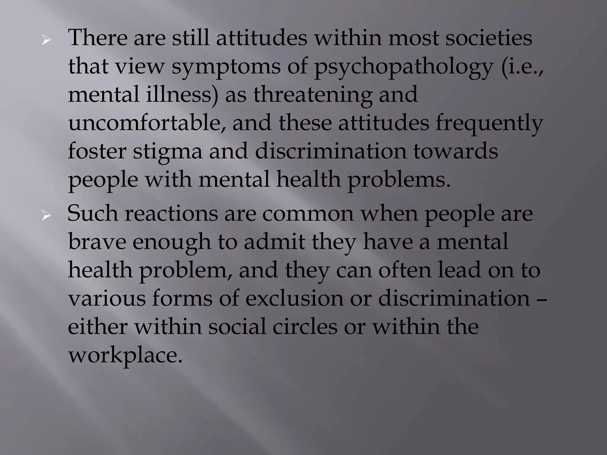 Stigma and mental illness | PPTX