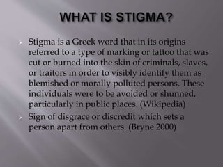Stigma and mental illness | PPTX
