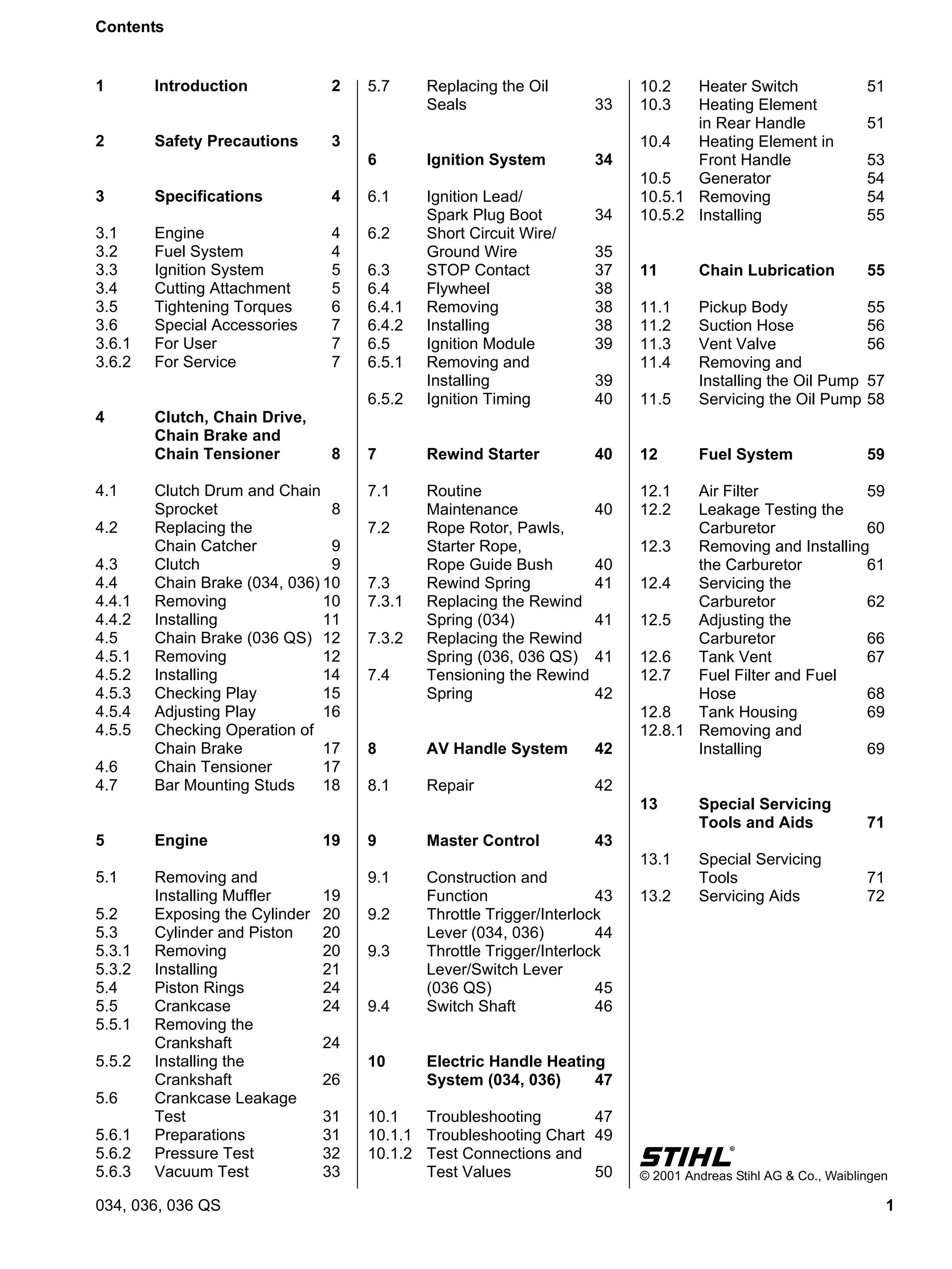 Stihl 034 chainsaw service repair manual | PDF