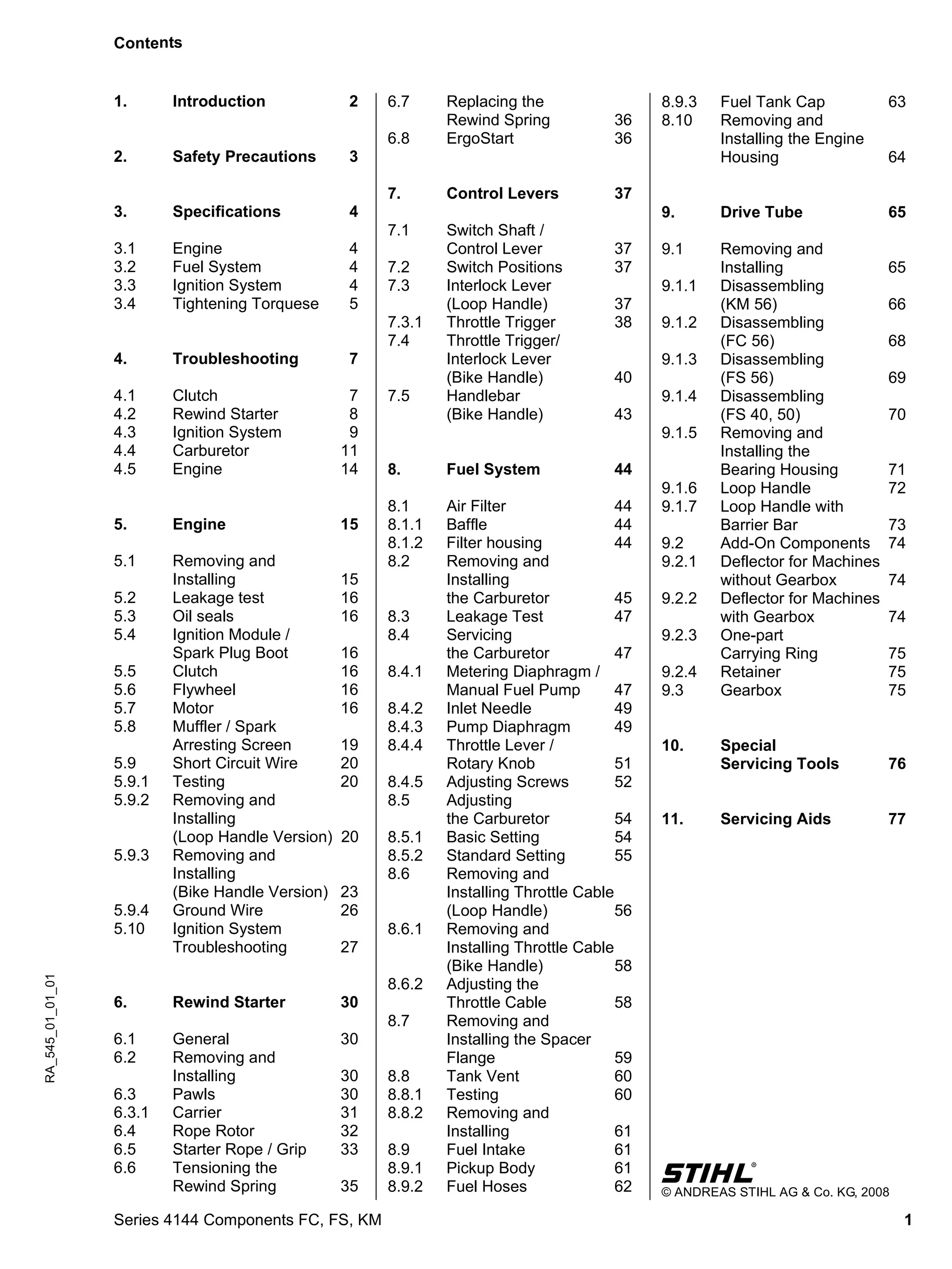 Stihl fs 50 trimmer service repair manual | PDF