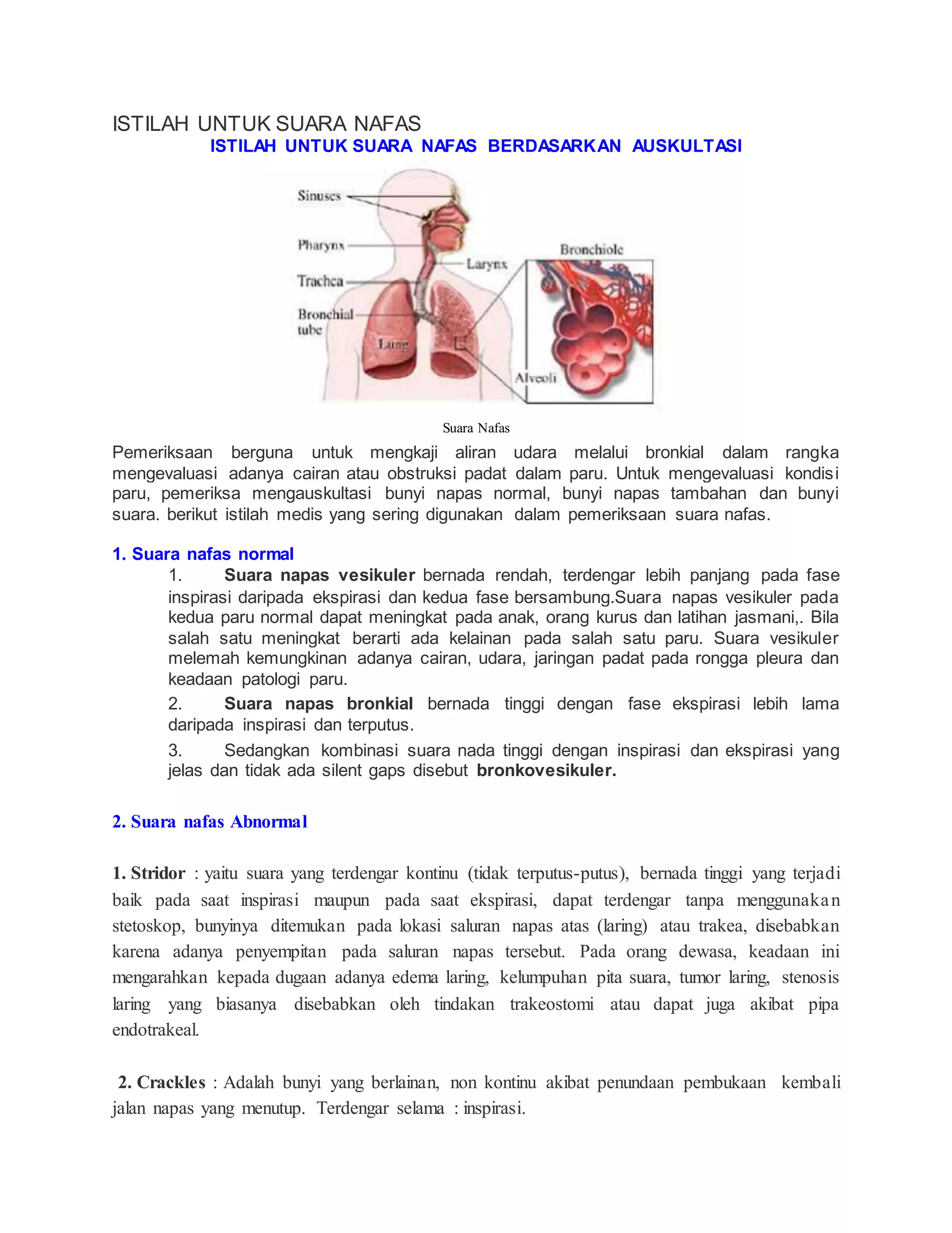 Stilah untuk suara nafas | DOCX